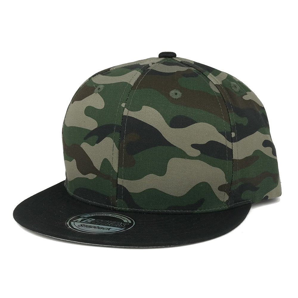 Kbethos Camo Pattern Flat Bill Snapback Cap