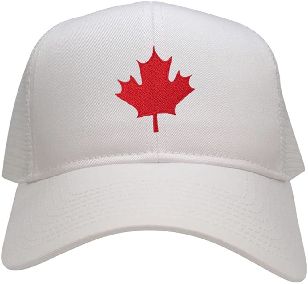 Canada Maple Leaf Embroidered Adjustable Mesh Trucker Baseball Cap ...