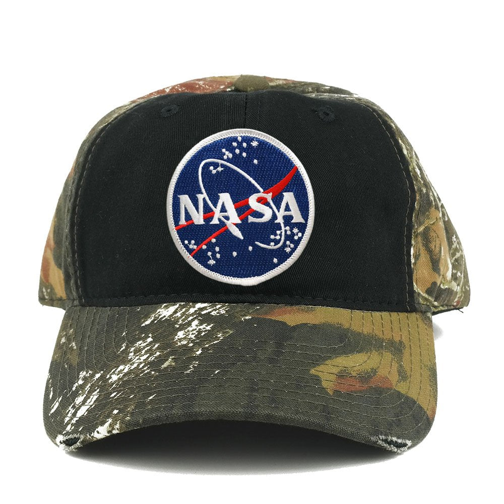 NASA Round Meatball Embroidered Patch Mossy Oak Realtree Camo Adjustab