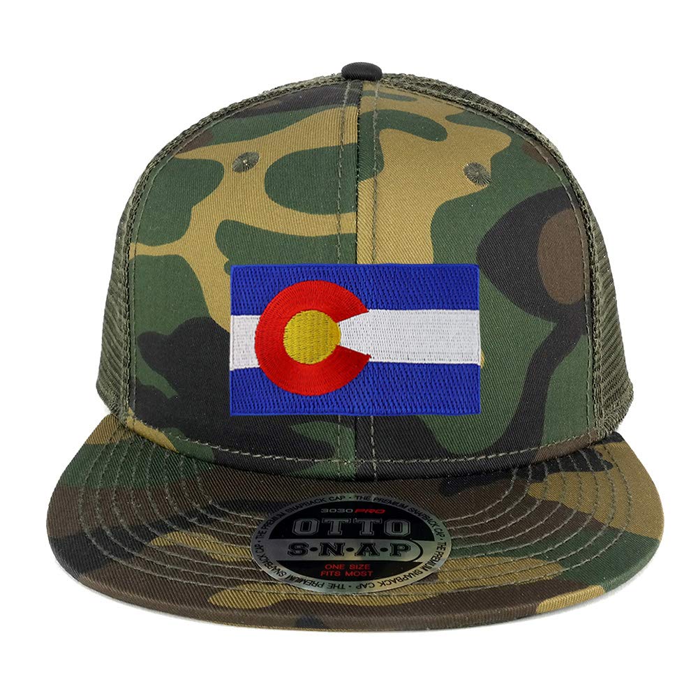 Armycrew New Colorado State Flag Patch Camouflage Flatbill Mesh Snapba