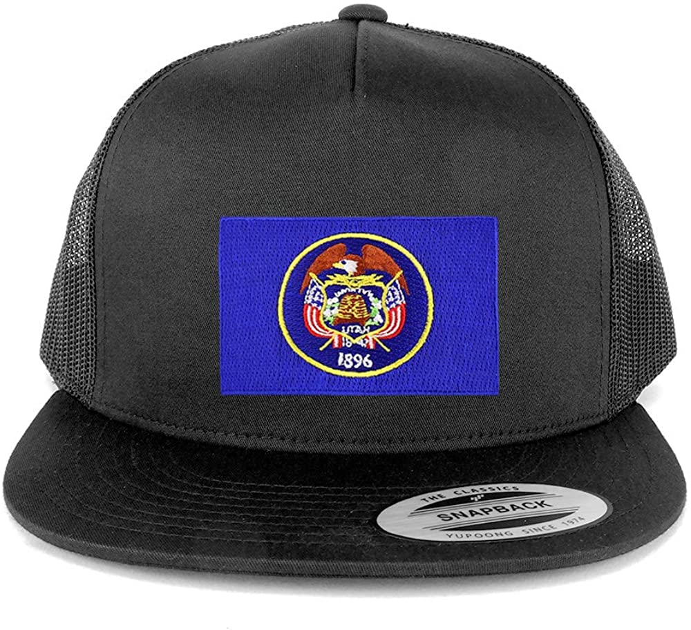 Armycrew Oversize XXL New Utah State Flag Patch 5 Panel Snapback Mesh