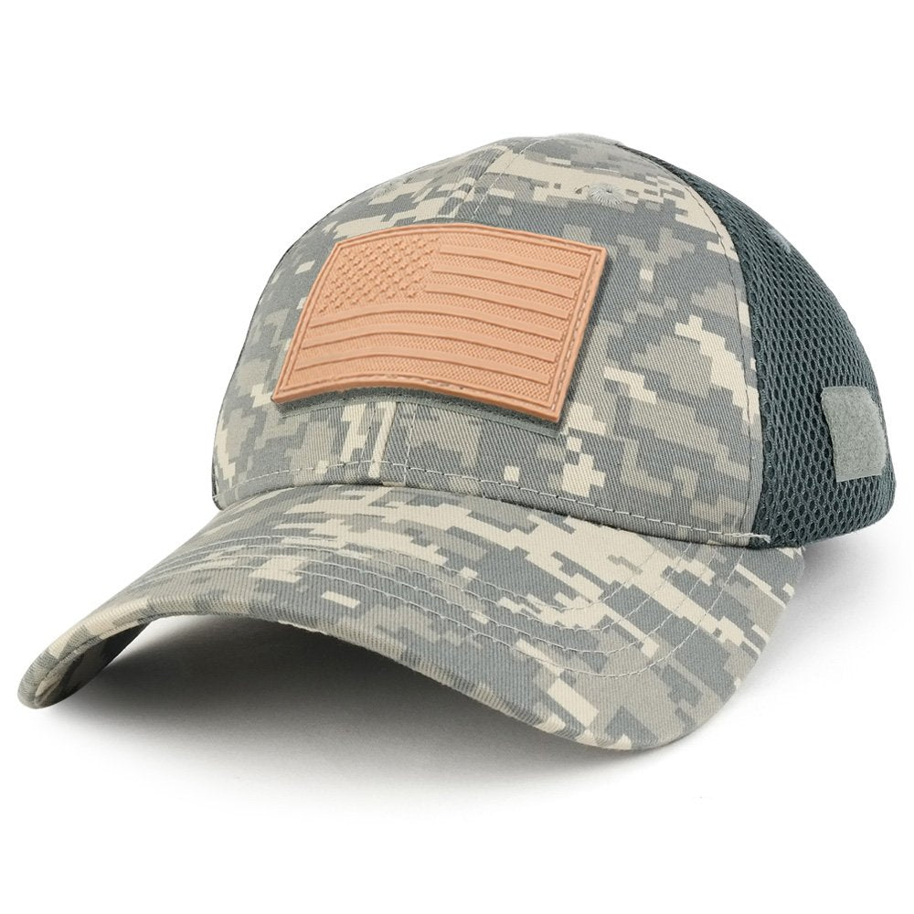 Armycrew US American Flag Coyote 3D Rubber Tactical Patch Low Crown Ad